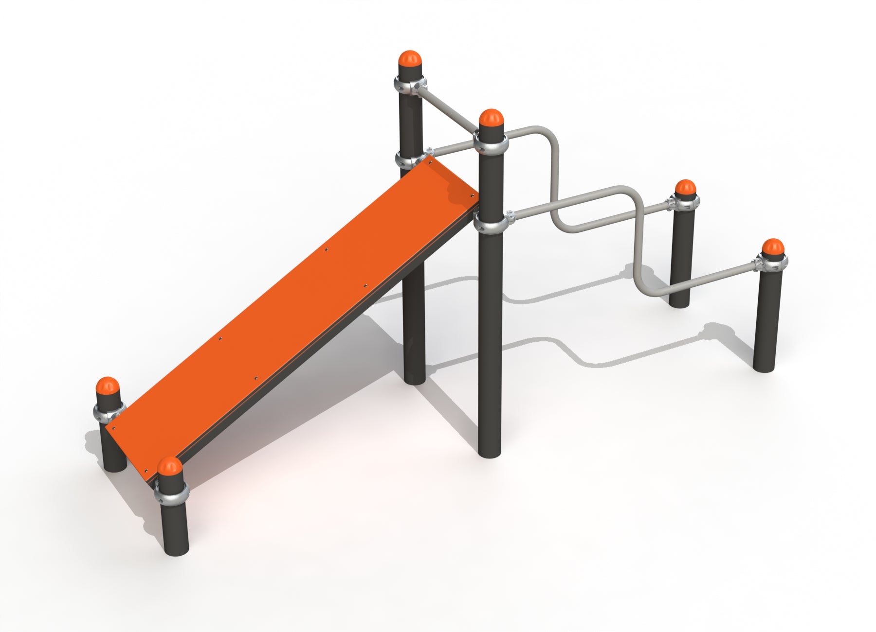 Наклонная скамья для пресса с поручнями для отжиманий PTP 523-X.DnC ...