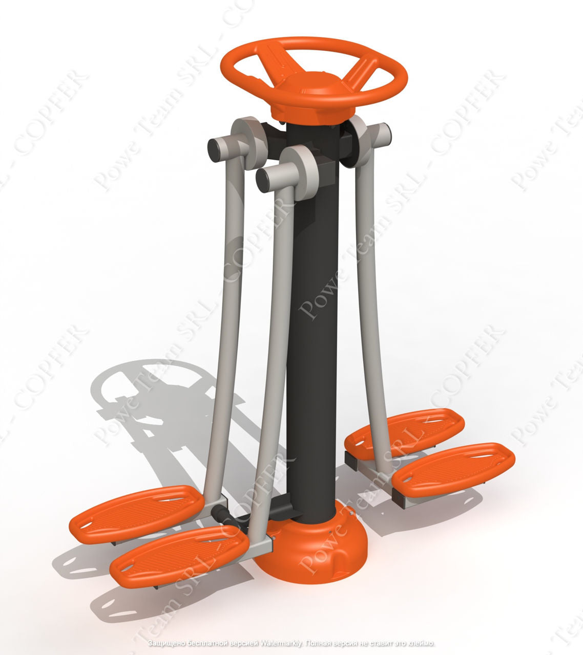 Echipament fitness pentru exterior cu pilon de sprijin
